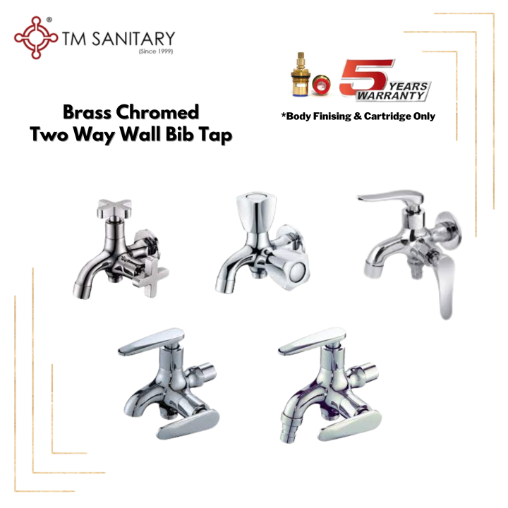 Brass Chrome Two Way Wall Bib Tap | Lazada