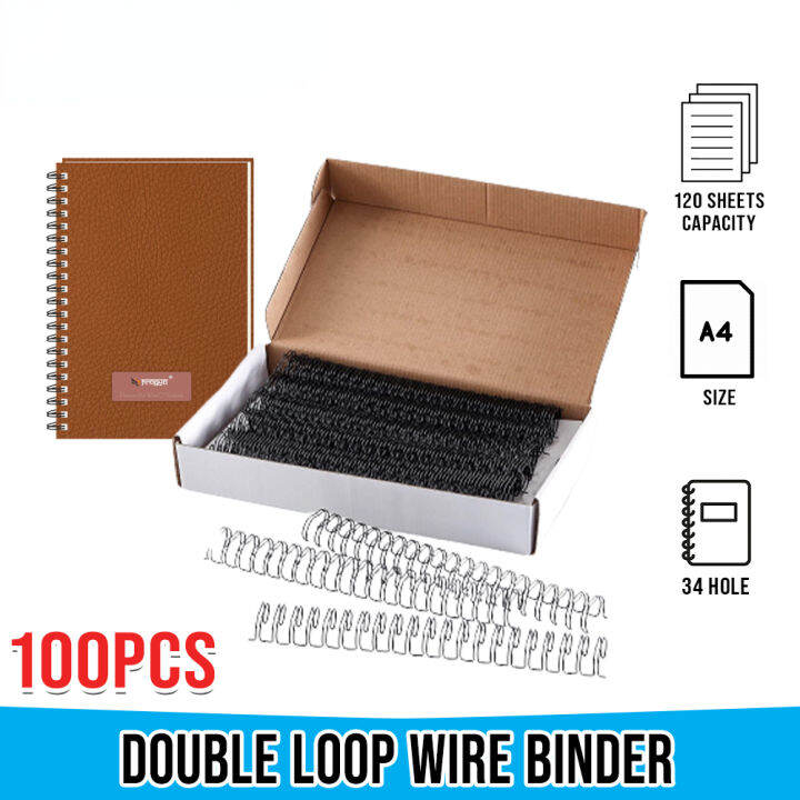 【TheCoachesJournal】100pcs Double Loop Wire Binder A4 Size 34 Holes ...