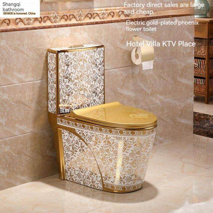 Golden Flower Toilet Color Toilet Water saving Flushing Toilet KTV ...