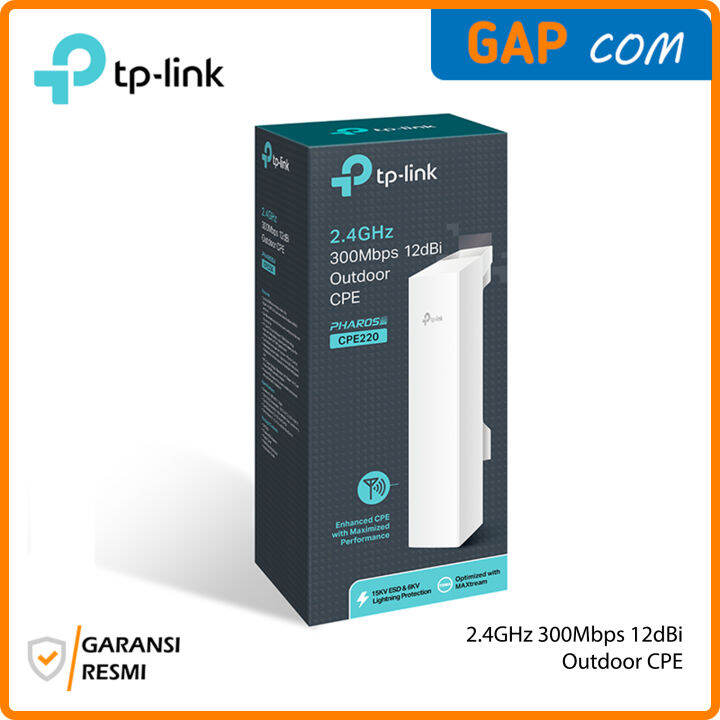 TP-Link CPE220 2.4GHz 300Mbps 12dBi Outdoor CPE Radio Point to Point ...