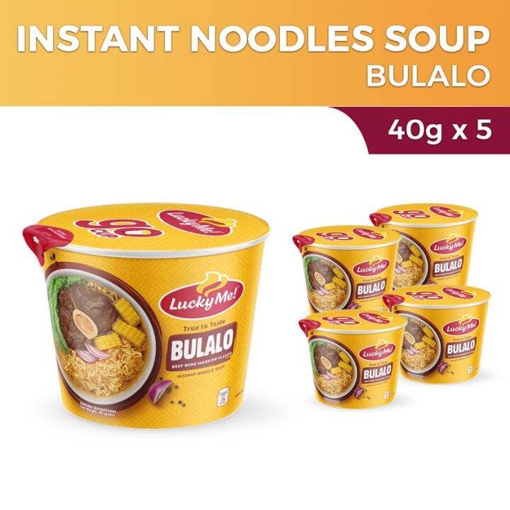 Lucky Me! Go Cup Mini Instant Noodle Soup Bulalo 40g X 5 | Lazada PH