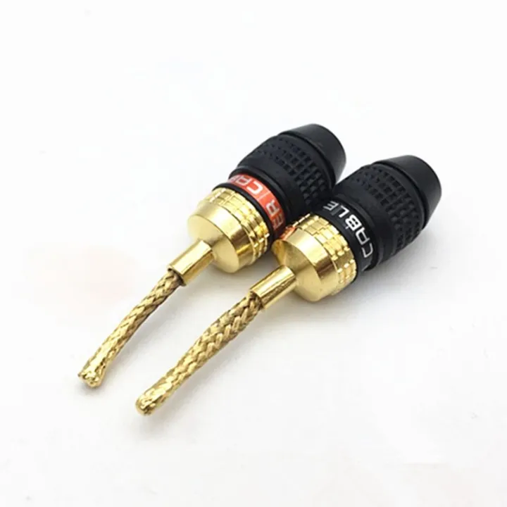 4Pcs/lot 2MM Monster Copper Wire Gold Plated Banana Plug Speaker Wire ...
