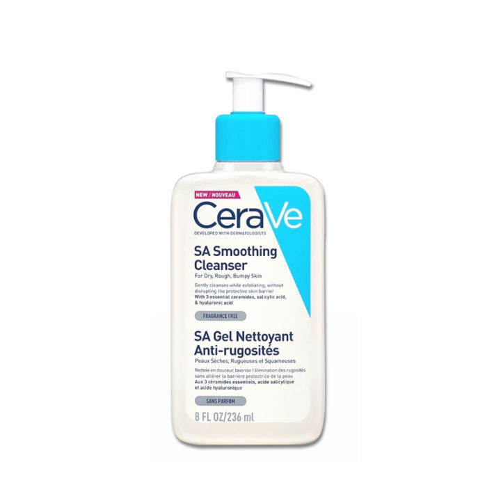CeraVe SA Smoothing Cleanser Salicylic Acid Face Wash for Acne Bumpy ...
