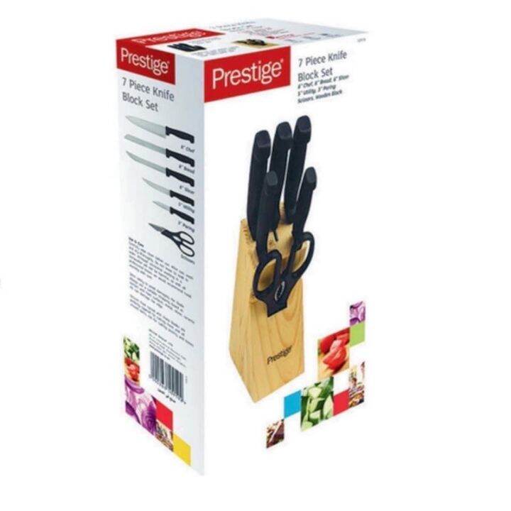PRESTIGE® 7-pc Kitchen Knife Set with Stand | Lazada PH