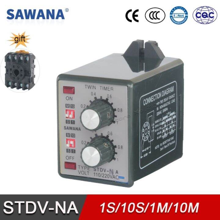 Electronic Digital Twin Double Time Relay AC110V 220V 1S/10S/1M/10M ...