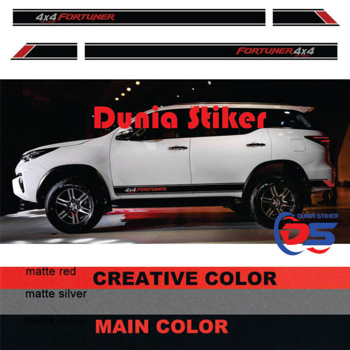 Cutting Stiker Mobil Fortuner Stiker Fortuner 4x4 Striping List Body ...