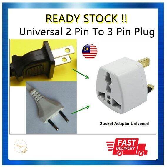 Universal 2 Pin To 3 Pin Plug Malaysia Converter Adapter US EU CHINA ...