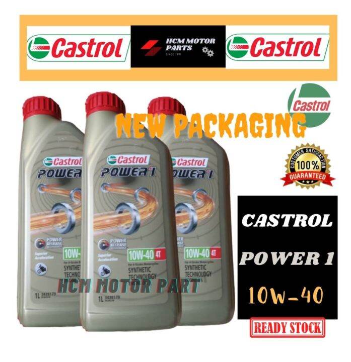 CASTROL POWER1 4T 10W-40 SEMI SYNTHETIC ENGINE OIL MINYAK HITAM [NEW ...