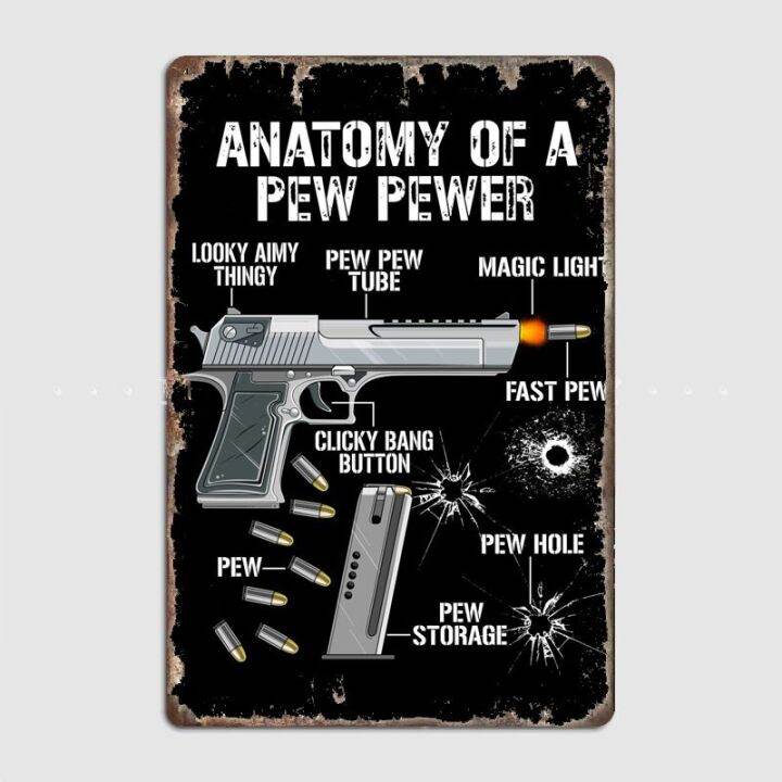 Pro Gun Shooting Range Pistol Metal Sign Poster Garage Living Room ...