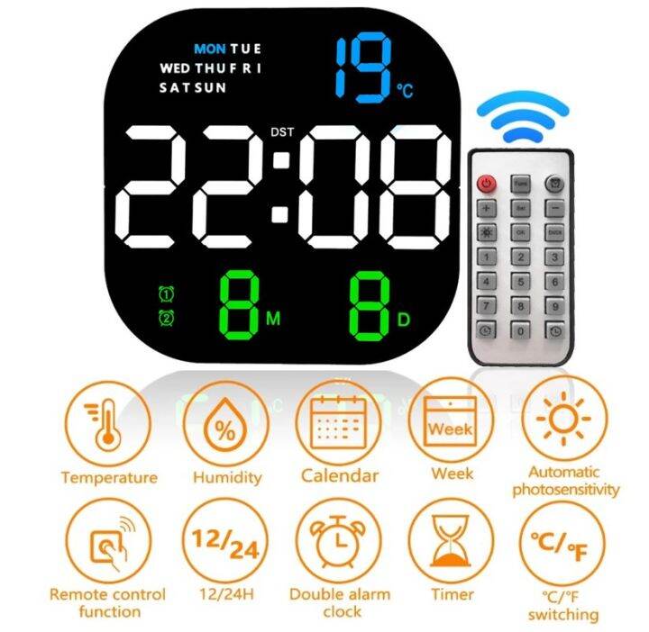 10-inch Digital Countdown Wall Clock Large Screen Temperature Date ...