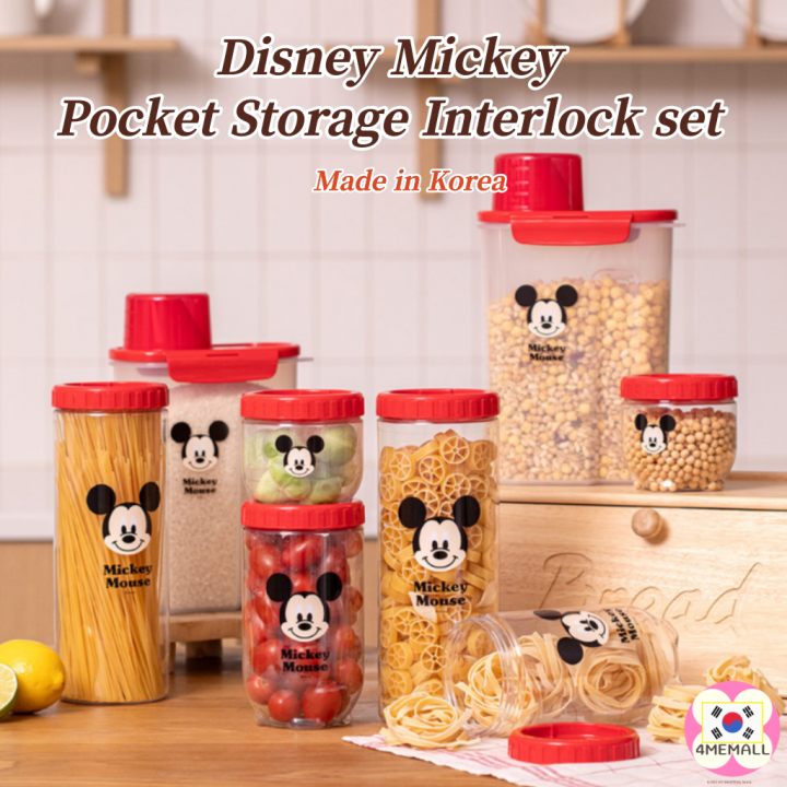 LocknLock × D isney Mickey Pocket Storage Interlock Round Airtight ...