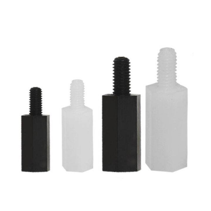 M2 M2.5 M3 Black or white Nylon Hex hexagonal standoff spacer plastic ...
