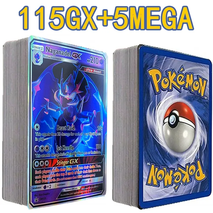 120 PCS English Version Pokemon Cards 115 GX 5MEGA EX Box Display ...