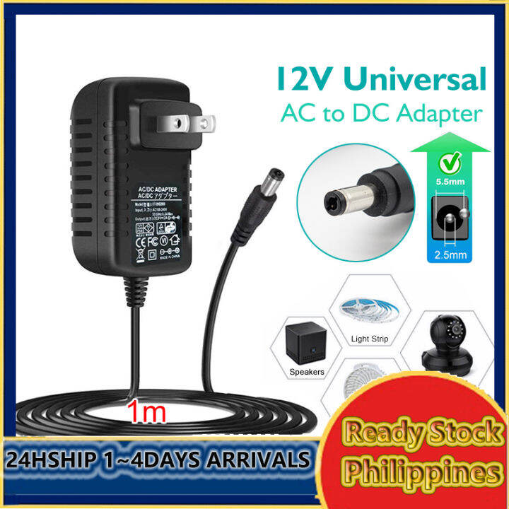 AC To DC Adapter 12V 2A Power Supply Adaptor Universal For CCTV ...