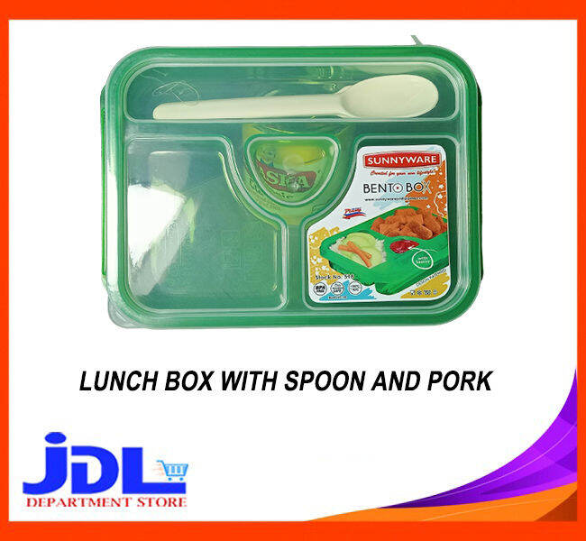 JDL COLORED LUNCH BOX WITH SPOON AND FORK BAONAN #518 (1PC) | Lazada PH