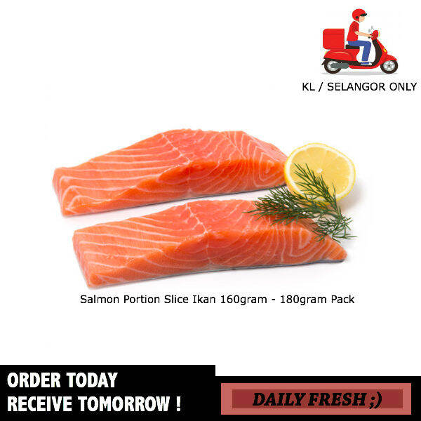 Salmon Portion Fillet Slice Ikan 160gram - 180gram Pack Seafood | Lazada