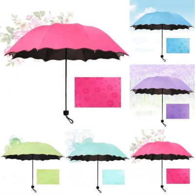 WM infinite Magic UV Folding Sun / Rain Windproof Flowering Umbrella ...