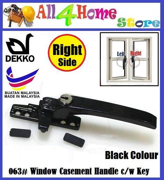 DEKKO Key Lockable Window Casement Handle 38/58mm (DK063AOS) Black ...