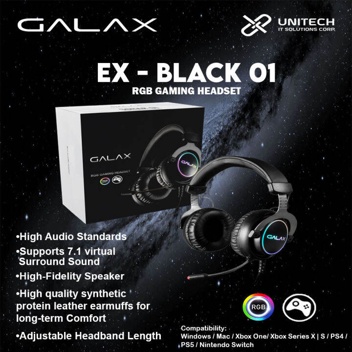 Galax Ex- Black 01 RGB Gaming Headset | Lazada PH