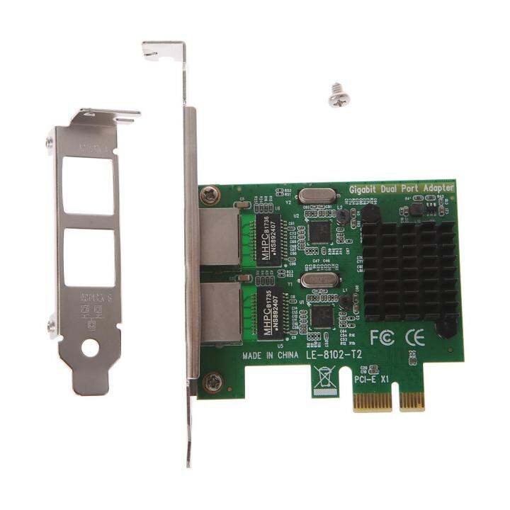 Dual-Port PCI-E X1 Gigabit Ethernet Network Card 10/100/1000Mbps Rate Adapter | Lazada PH
