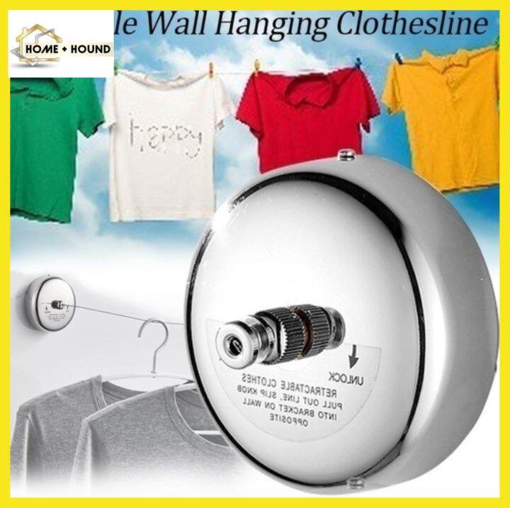Home+Hound Clothes Line Invisible Wall Hanging Clothes Line 2.8M ...