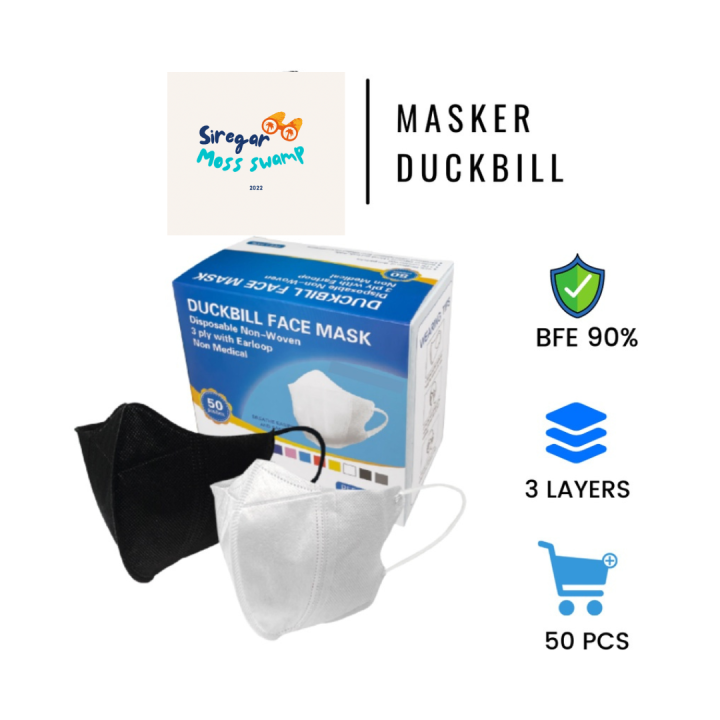 Masker Duckbil Masker P3K Masker Operasi Duckbill 3 Ply Face Mask 1 Box ...