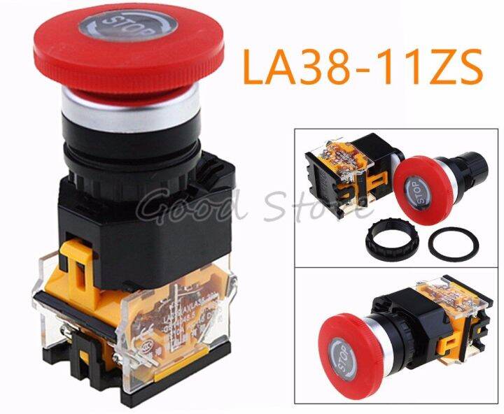 1pcs La38 11zs Self Locking 22mm Emergency Power Push Button Switchstop