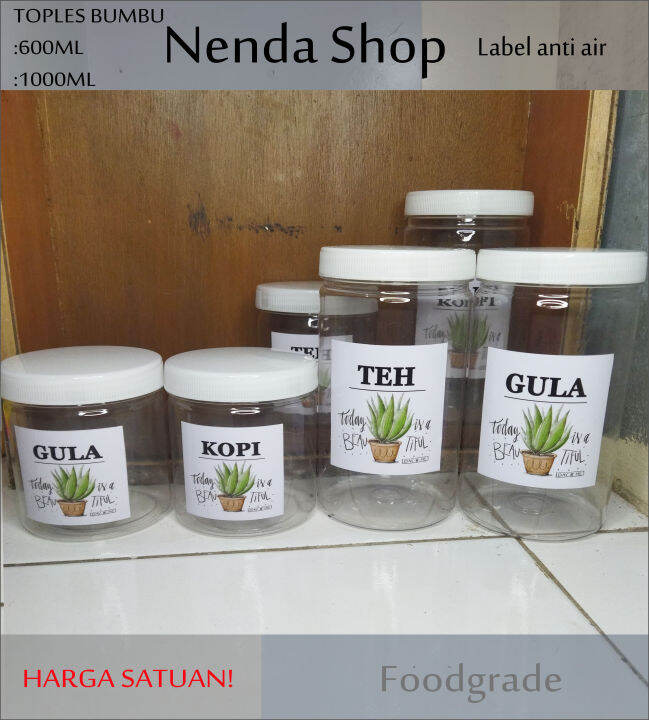 Toples Plastik label nama bumbu 600ml/1000ml | Lazada Indonesia