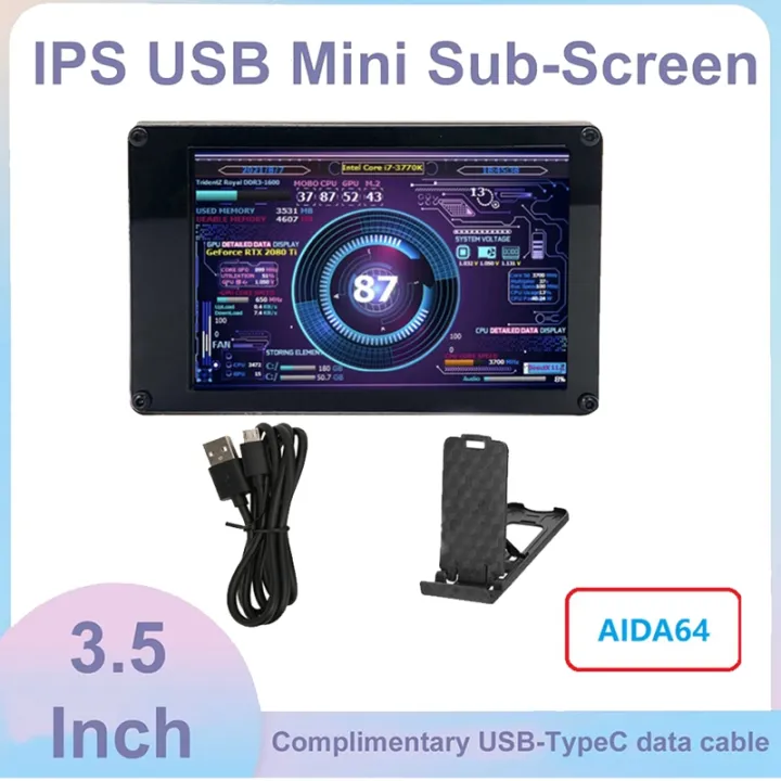 AIDA64 Chassis Display 3.5-Inch IPS LCD Screen USB Computer Secondary ...
