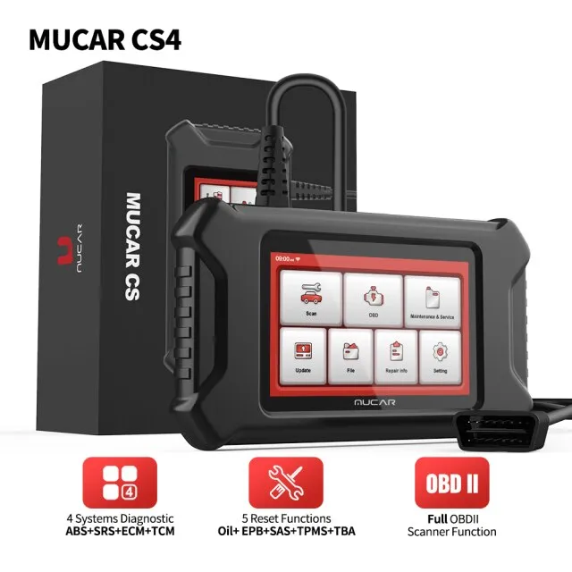 MUCAR CS4 Professional Obd2 Scanner Oil/EPB/SAS/TPMS Reset Lifetime ...