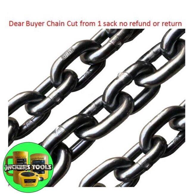 Jackers Tools G80 Black Chain 1m 3.3 feet 6mm-16mm High Strength Chain ...