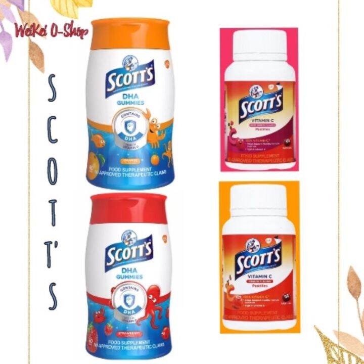 Scott's Vitamin C - Orange/Mixed Berries Flavour 50s DHA Gummies 60s ...