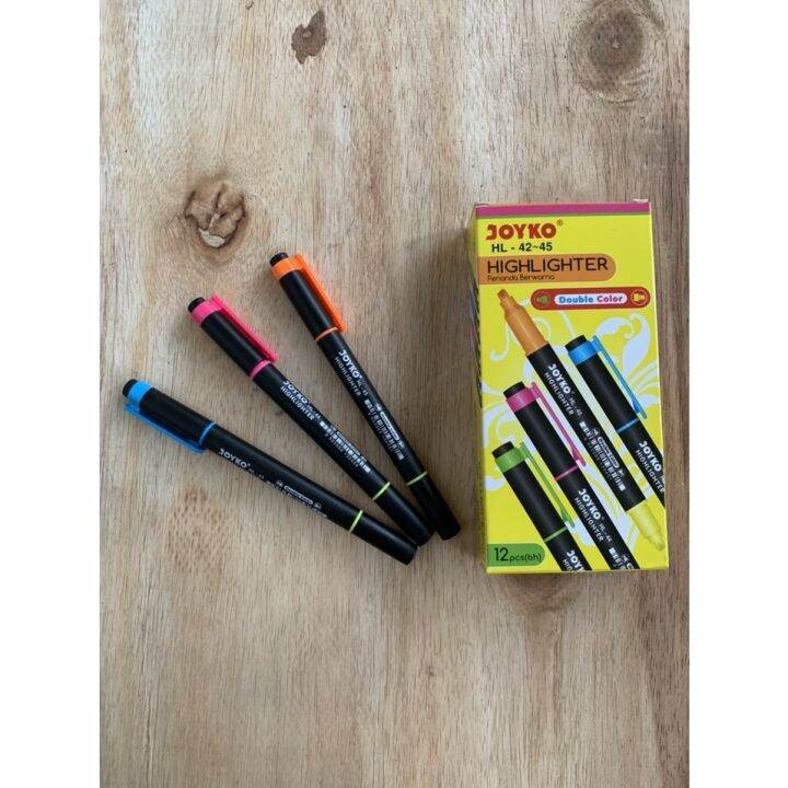 Stabilo 2 sisi warna Joyko / Pulpen Pena Sorot / Highlighter / Penanda ...