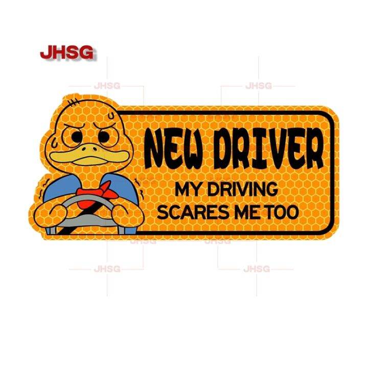 hot Funny Car Reflective Stickers New Driver Student Vehicle Distance ...
