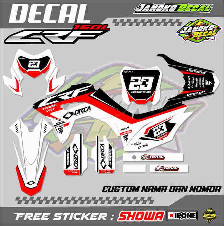 DECAL HONDA CRF 150 L FULL BODY / STICKER LIST VARIASI CRF 150 L CUSTOM NAMA | Lazada Indonesia