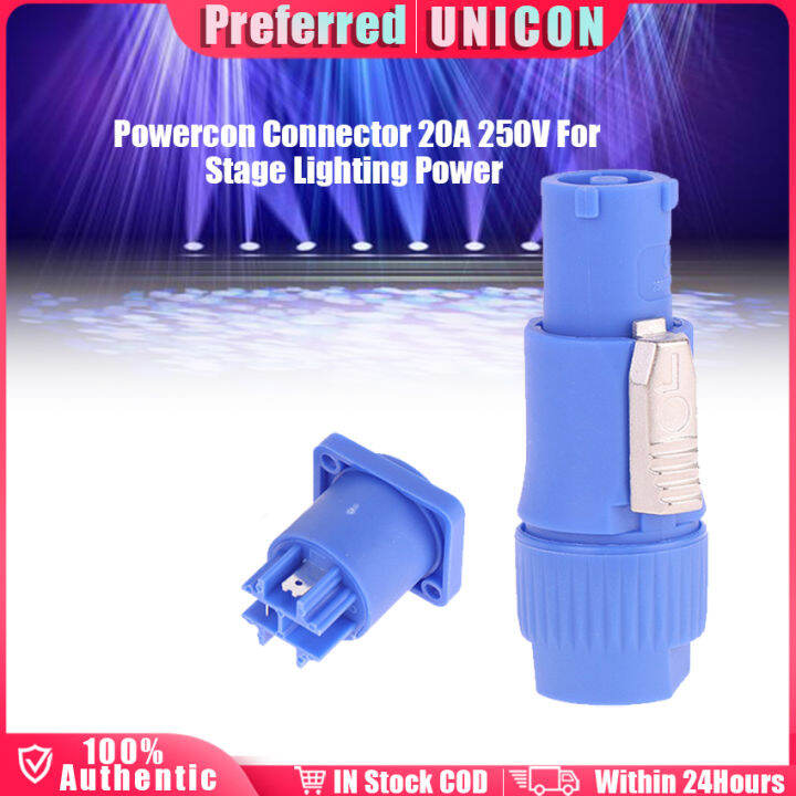 Blue Powercon Connector 20A 250V /3pin Chassis Socket for LED Screen ...