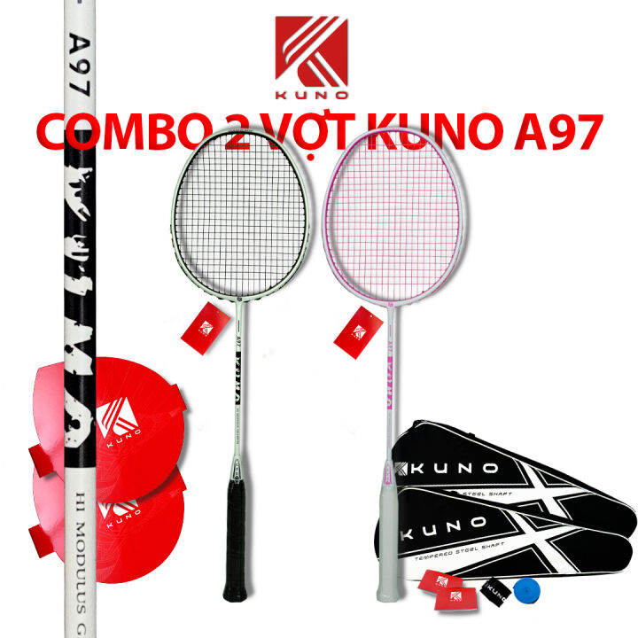 Combo 2 Vợt Cầu Lông 4U KUNO A97 Khung Carbon Trọng Lượng 84Gram, Thân Dẻo, Công Thủ Toàn Diện ...