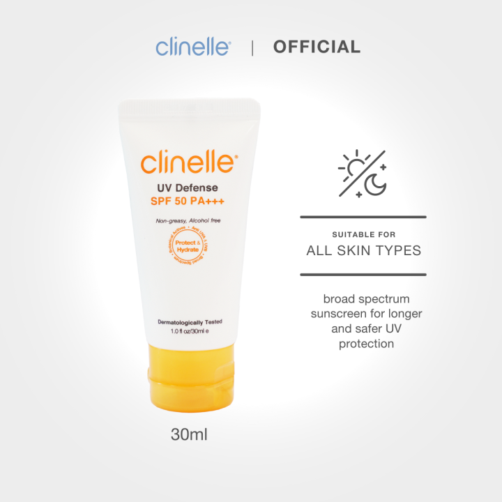 Clinelle UV Defense SPF50 PA+++ 30ml - Ultra-light, Non-greasy & Non ...