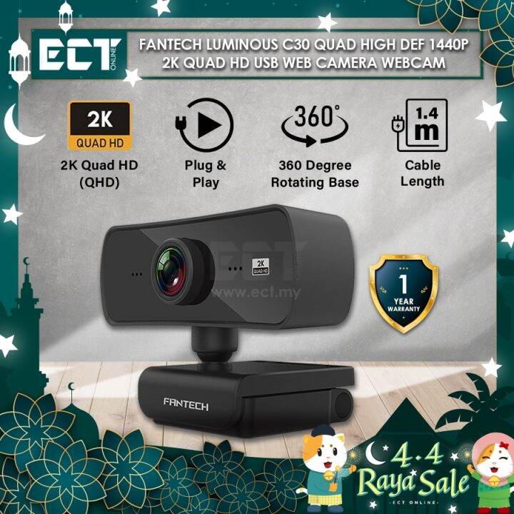 Fantech Luminous C30 Quad High Def 1440P 2K Quad HD USB Web Camera ...
