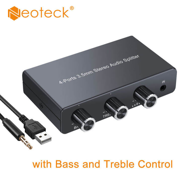 Neoteck 1 in to 4 Out 3.5mm Stereo Audio Splitter Multiple Audio ...