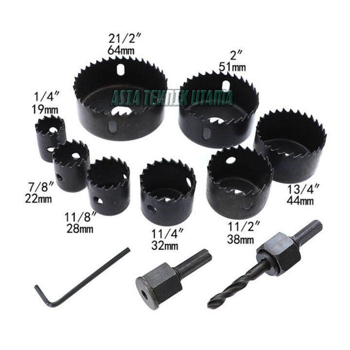 Hole Saw Set 11 PCS Mata Bor Lubang Kayu - Paralon Hidroponik ASIA ...