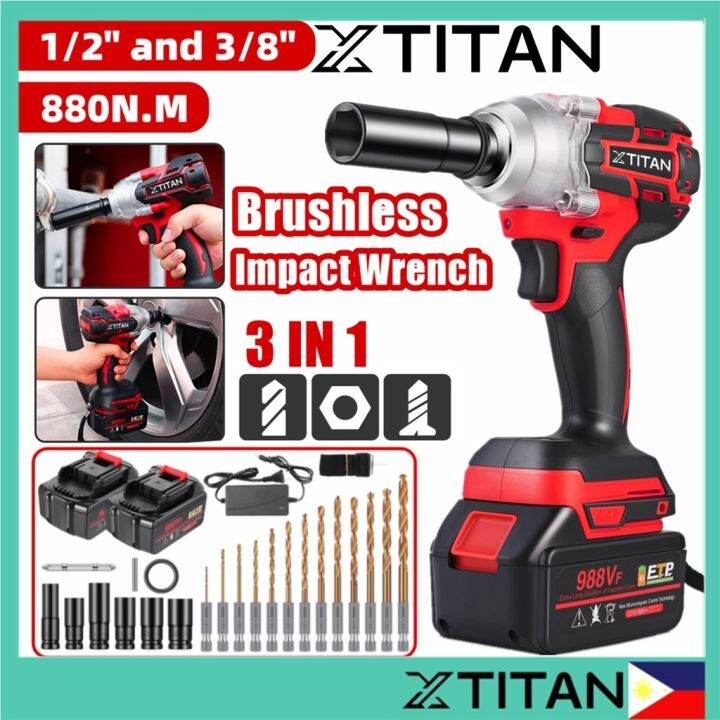 Xtitan 3 In 1 988vf Impact Wrench Cordless Brushless Impact Drill 26mm