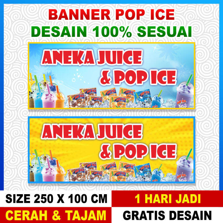 BANNER POP ICE JUS BUAH UKURAN 250X100 CM | Lazada Indonesia