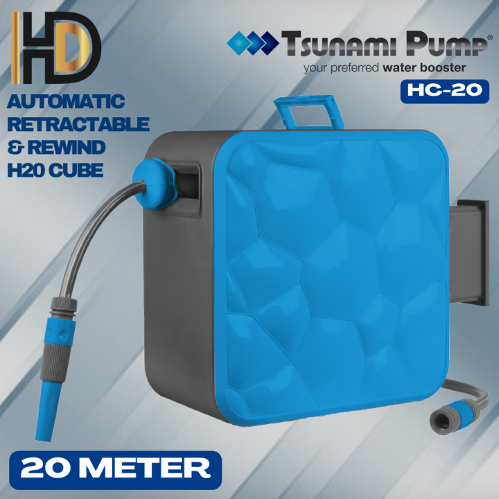 Tsunami Pump HC-20 H20 CUBE Automatic Garden Hose Reel 20M | Lazada