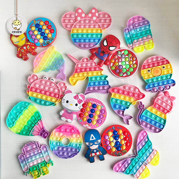 Press Push Pop It Fidget Toys Candy Butterfly Balloon Car Heart Round ...