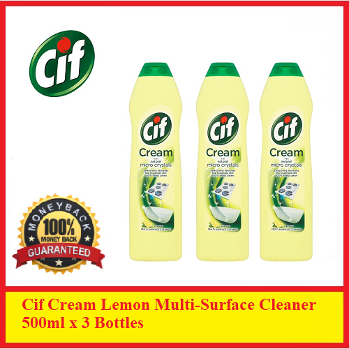 [Ready Stock] Cif Cream Lemon Multi-Surface Cleaner 500ml x 3 Bottles ...