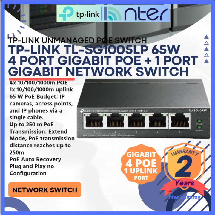 TP-LINK Tplink 4 +1 Gigabit IP Network Desktop POE Switch 4 Port POE 1 ...