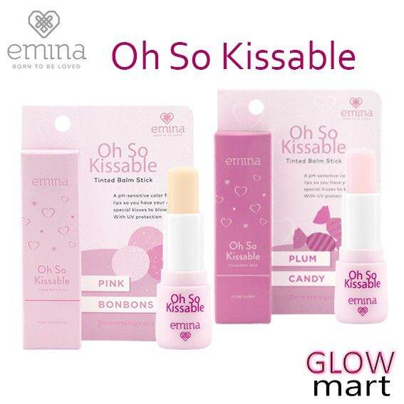 EMINA Lip Balm Oh So KIssable Stick Tinted | Pink Bonbons | Plum Candy | Lazada Indonesia