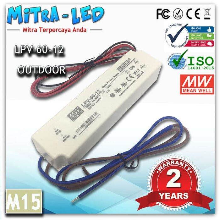 Power Supply LPV-60-12 Mean Well lP67 M15 | Lazada Indonesia