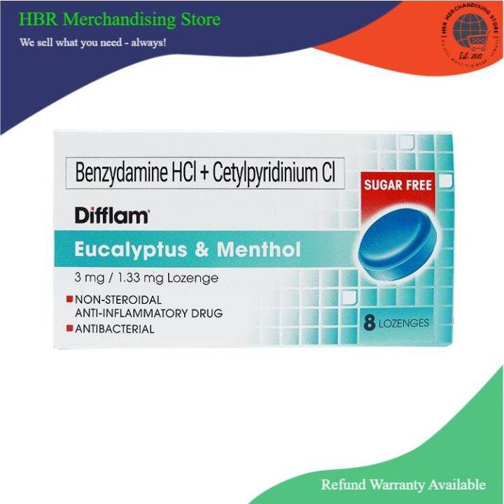 Difflam 3 mg / 1.33 mg Eucalyptus & Menthol Lozenge - 8s | Lazada PH